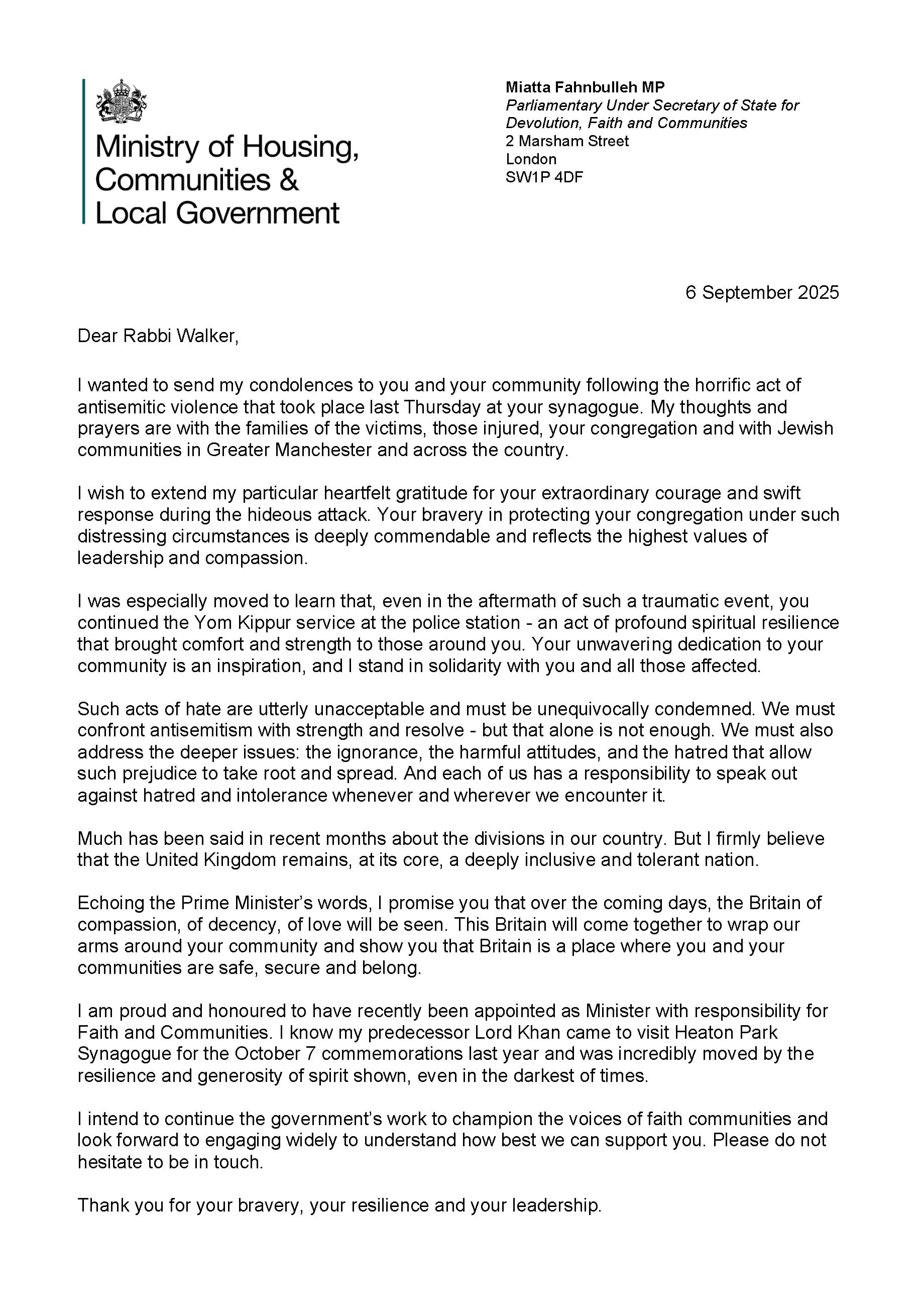 Letters of Condolence or Support - HPHC.org.uk